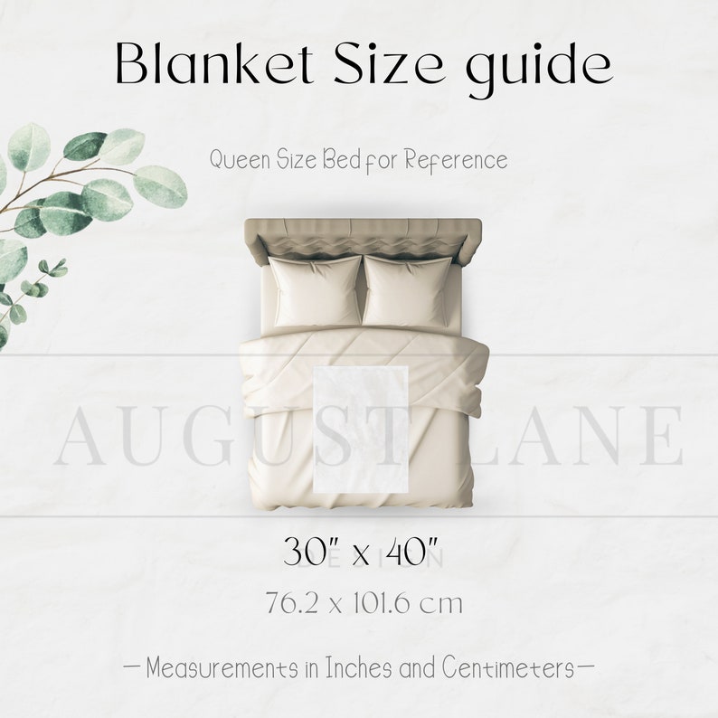 Blanket Size Chart, Blanket Mockup Size Chart, Baby Blanket Mockup ...