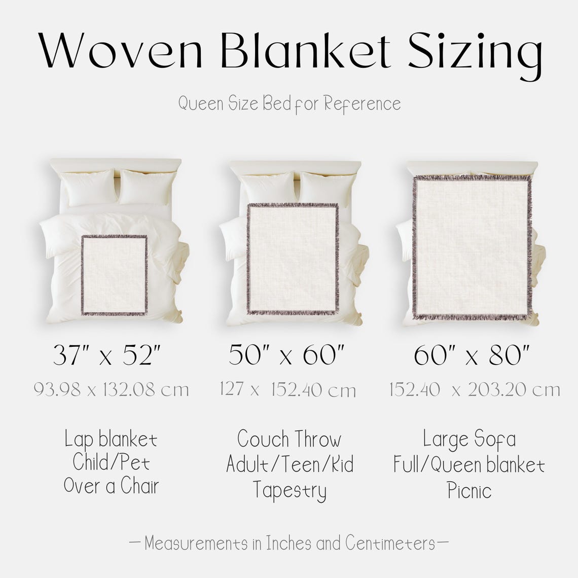 Woven Blanket Size Chart Blanket Mockup Woven Size Chart Woven Throw ...