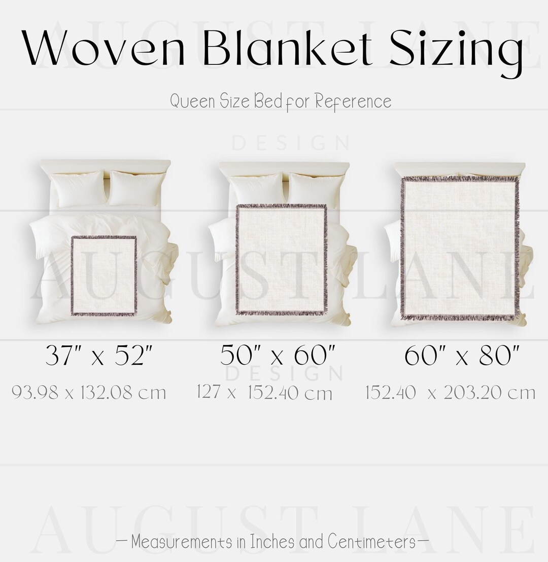 Woven Blanket Size Chart Blanket Mockup Woven Size Chart Woven Throw ...