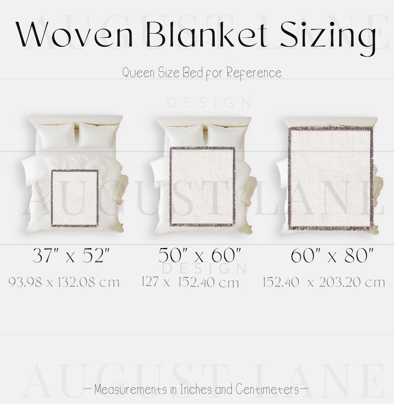 Woven Blanket Size Chart Blanket Mockup Woven Size Chart Woven Throw ...