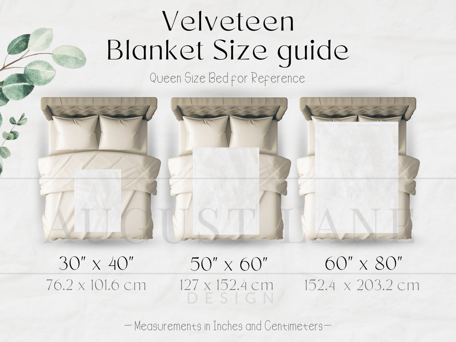 Blanket Size Chart, Blanket Mockup Size Chart, Throw Blanket Mockup ...