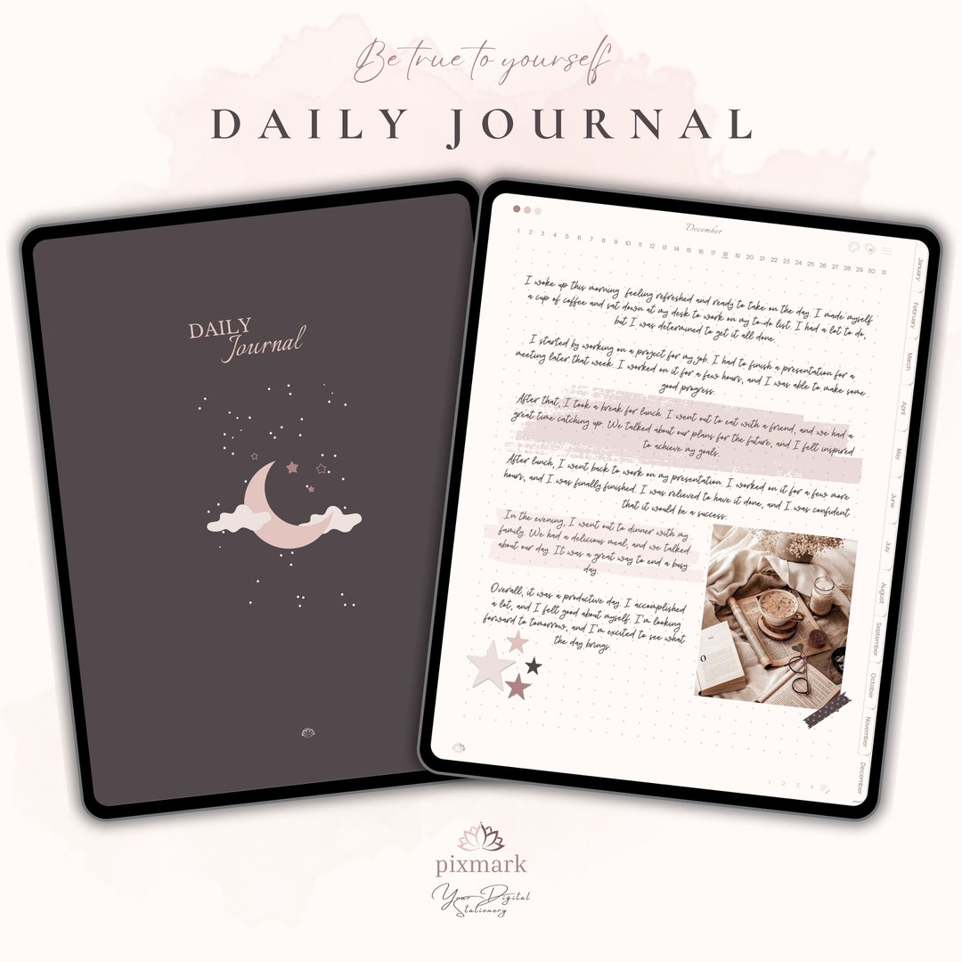 Digital Daily Journal Pages, Digital Diary for Ipad, 366 Daily Pages ...