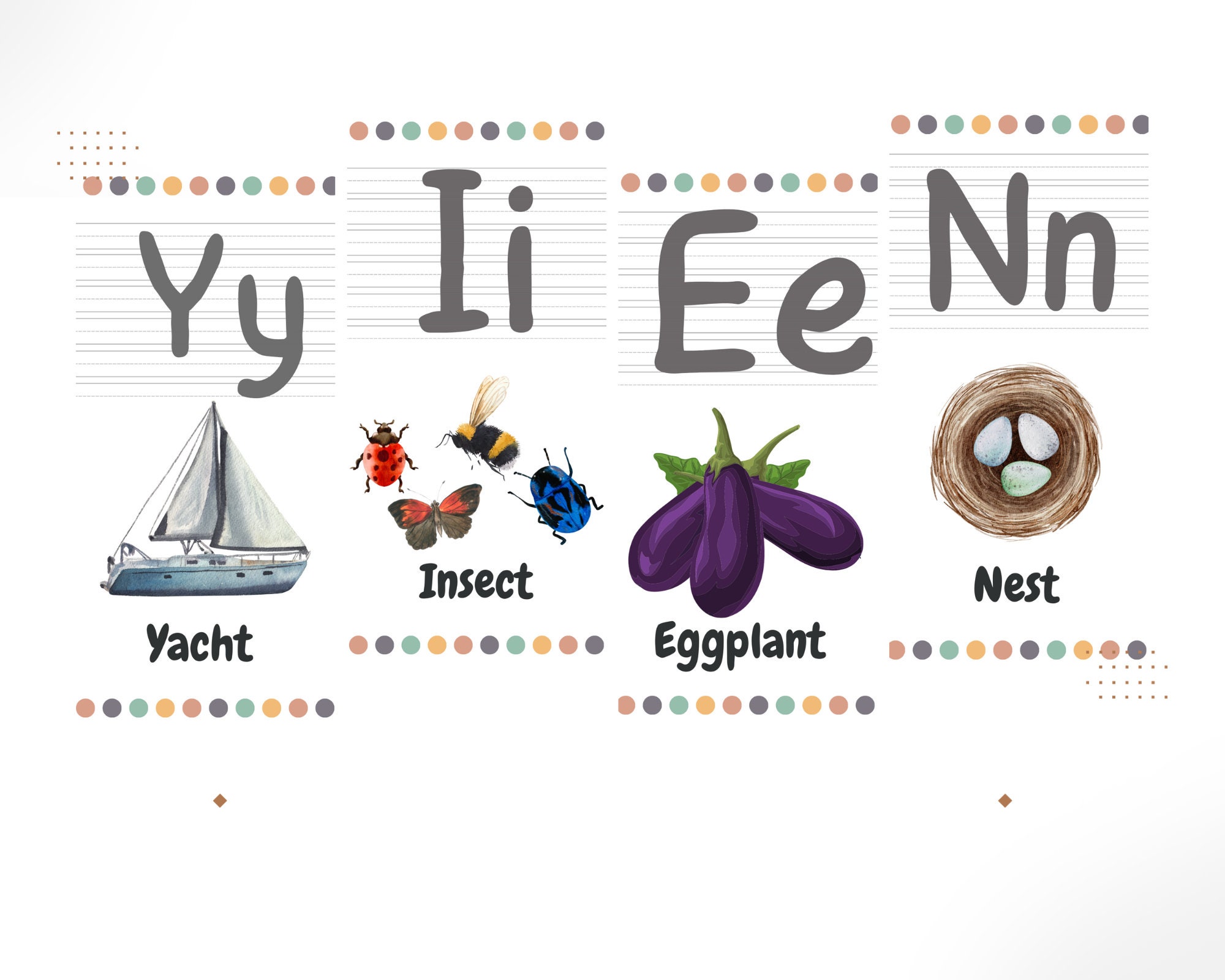 Montessori Alphabet Printable ABC Flashcards Toddler - Etsy