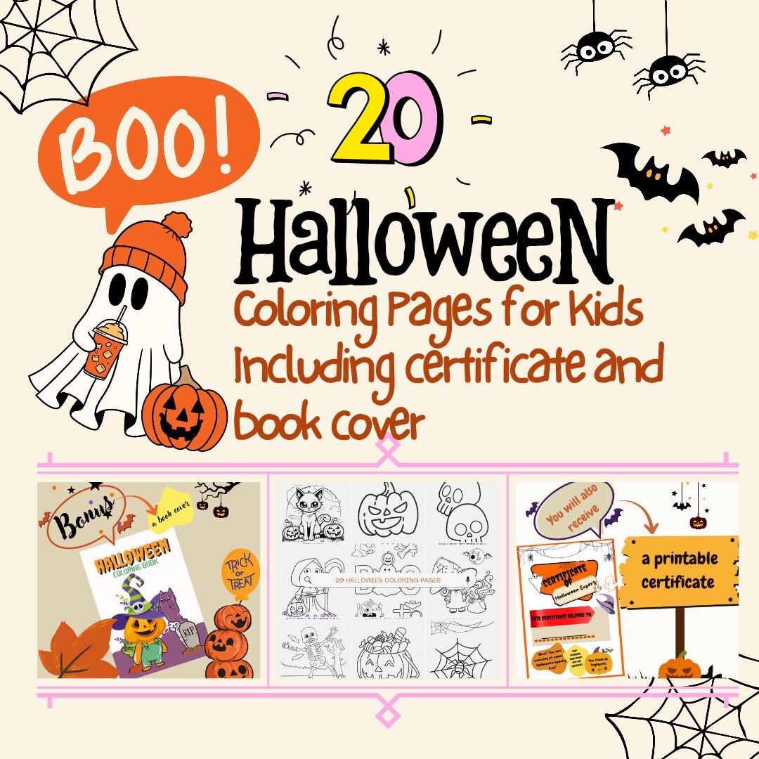 Halloween Activity for Kids| Spooky Coloring Set| Kids Halloween Art ...