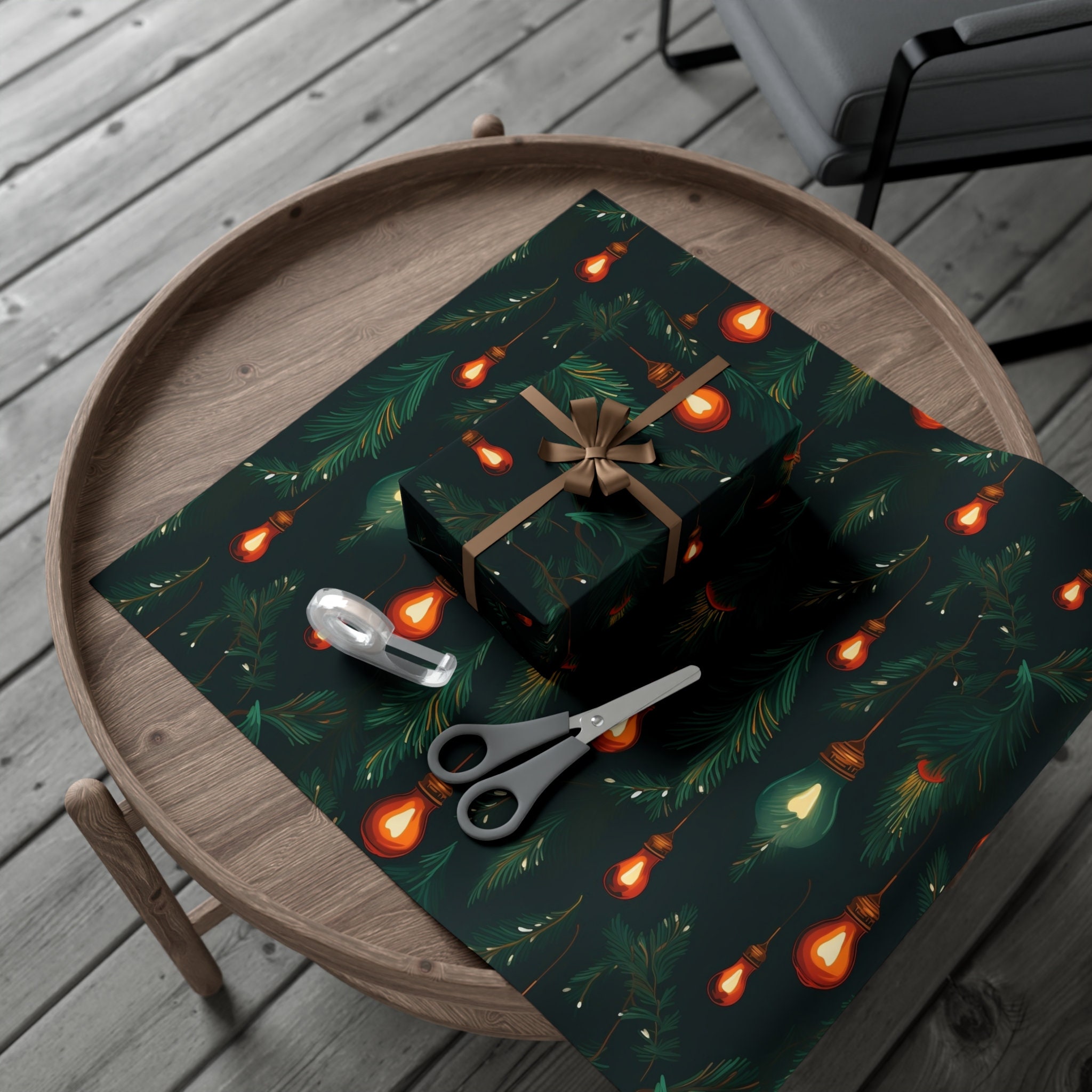 Green and Red Old School Light Bulbs Winter Wrapping Paper - Etsy