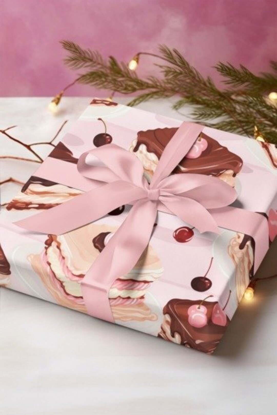 Wrapping Paper Pretty Pink Let Them Have Cake Gift , Perfect for ...