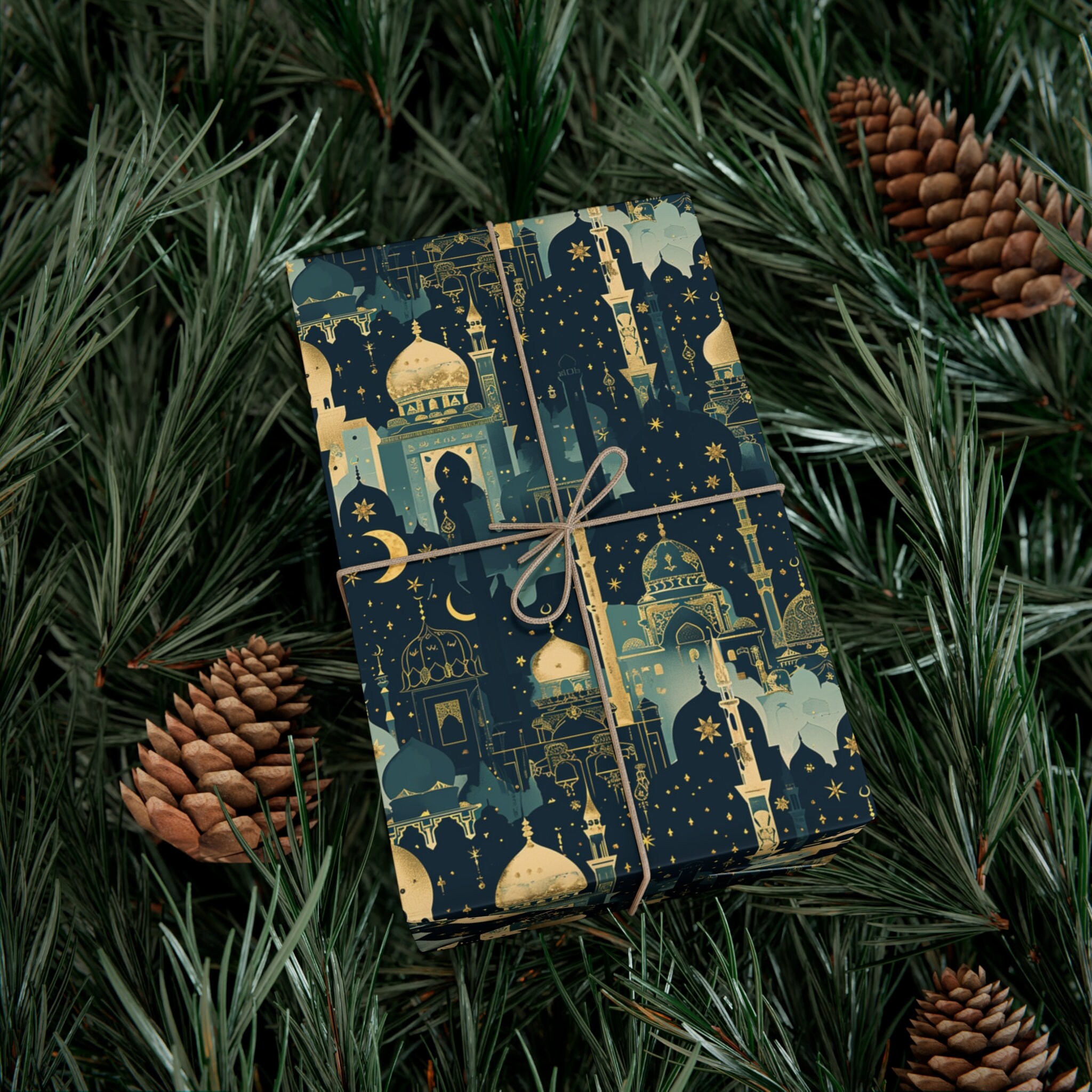 Wrapping Paper Ramadan Nights Mosque Silhouette and Stars Design - Etsy