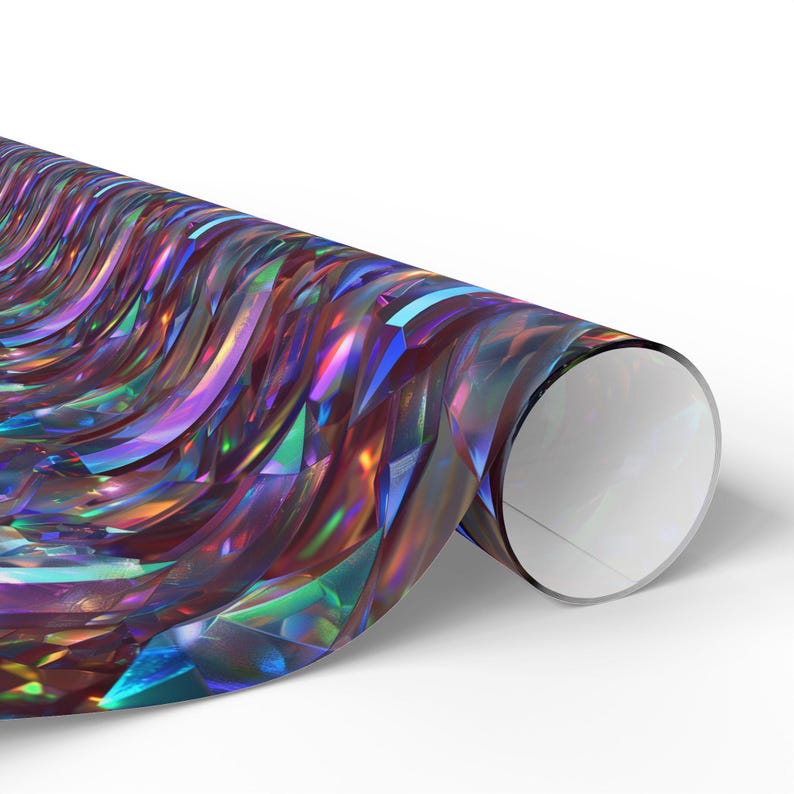 Wrapping Paper Iridescent Prism Elegance - Sparkling Geometric Shapes ...