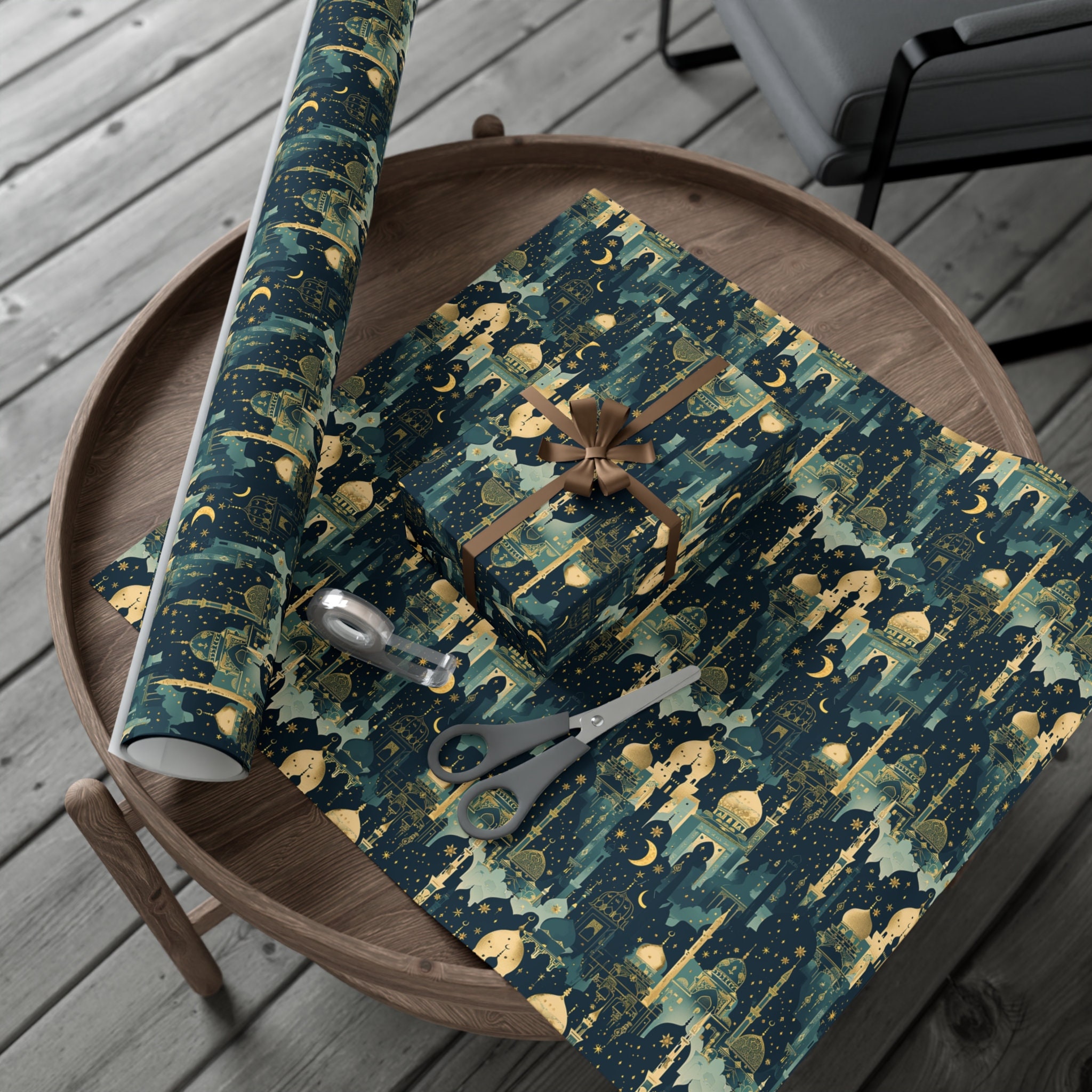 Wrapping Paper Ramadan Nights Mosque Silhouette and Stars Design - Etsy