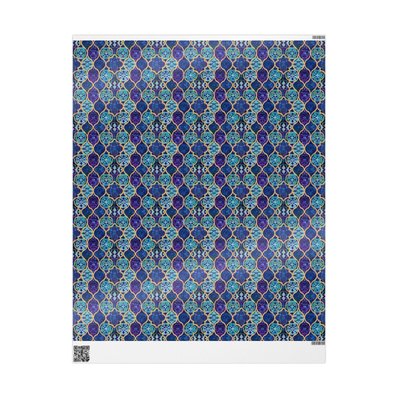 Islamic Tile Wrapping Paper: Elegant Blue Eid & Ramadan Gift Wrap - Etsy