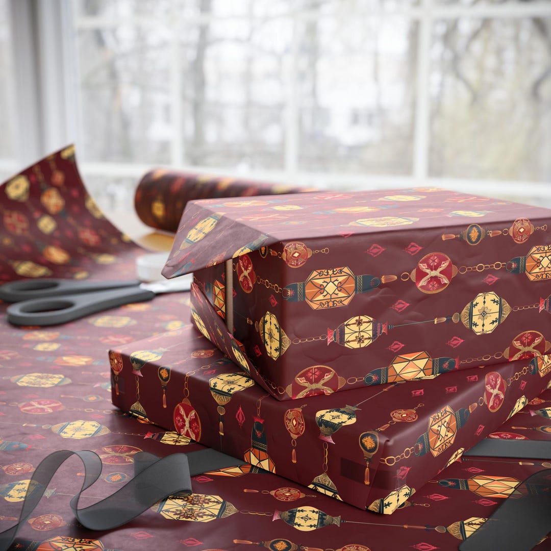 Elegant Ramadan Lantern Gift Wrap: Festive Eid Mubarak Paper - Etsy