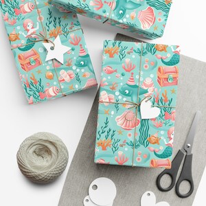Underwater Birthday Adventure Gift Wrap With Whimsical Sea Life for ...