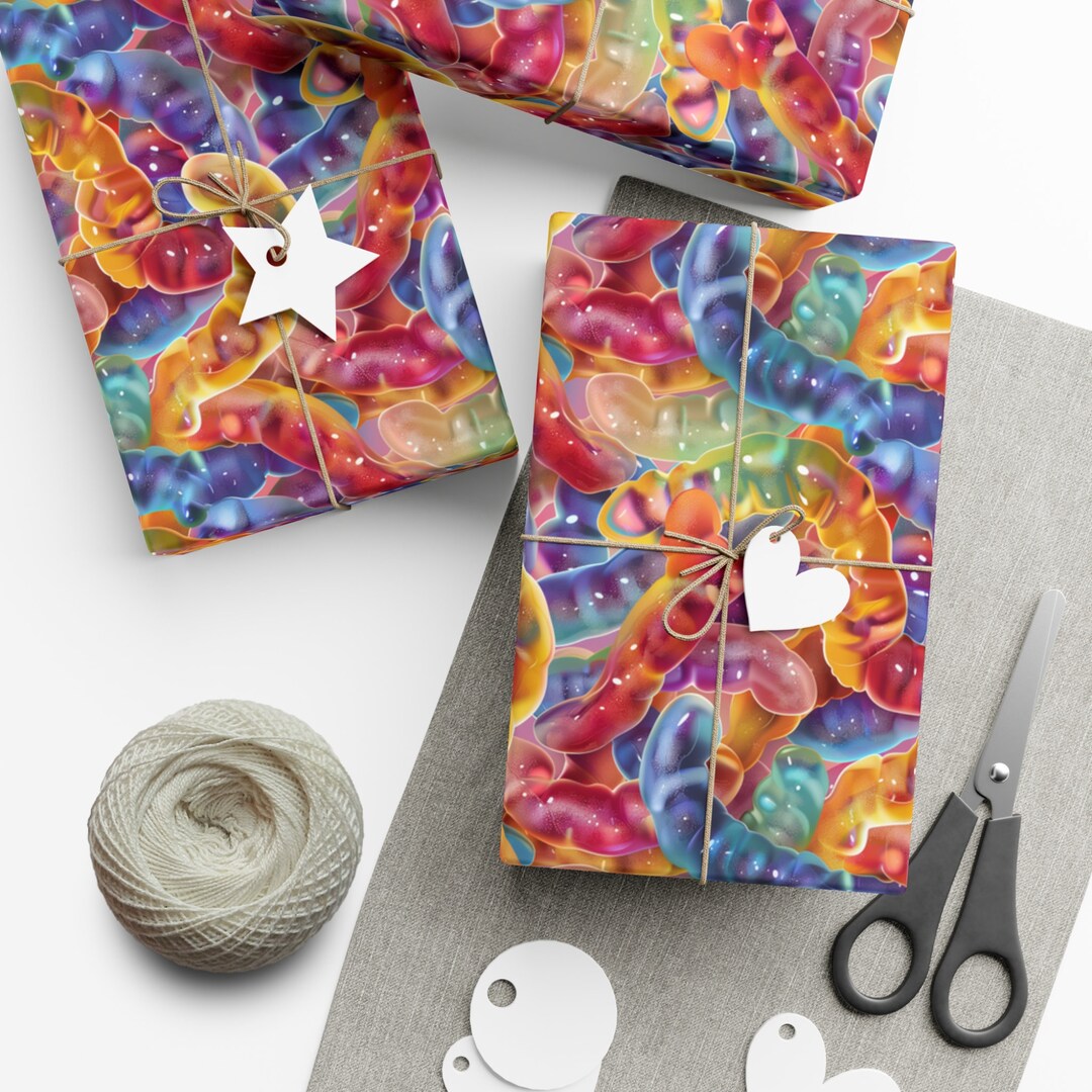Gummy Worm Gift Wrap: Fun Fruity Wrapping Paper - Etsy