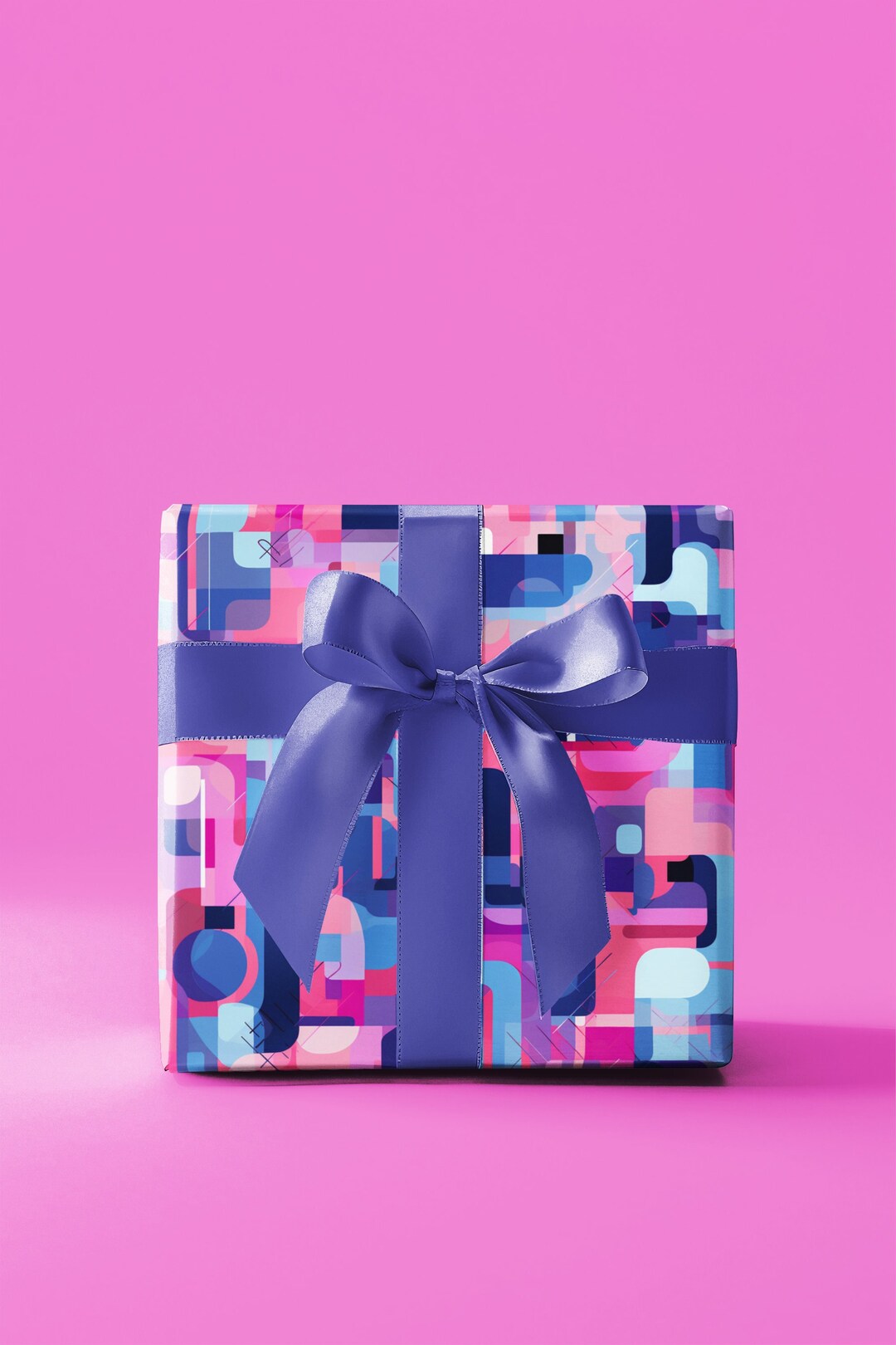 Color Burst Wrapping Paper, Vibrant Pink, Blue and Purple Abstract ...