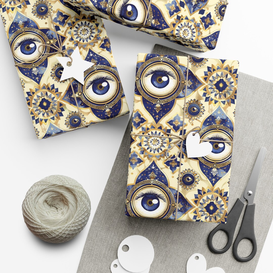 Majestic Evil Eye Wrapping Paper - Etsy