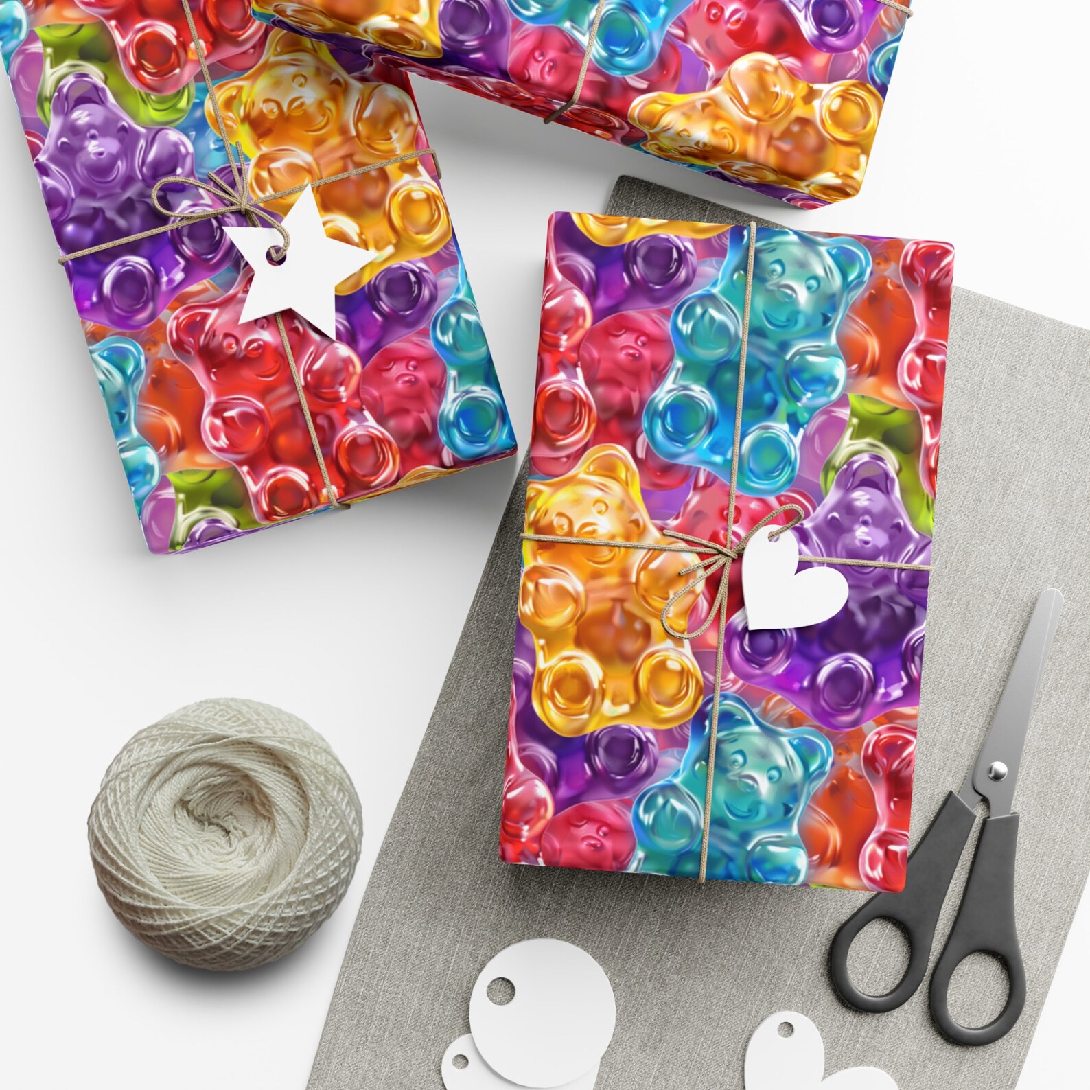 Vibrant Gummy Bear Fiesta Gift Wrap Infuse Joy With Colorful, Quirky ...