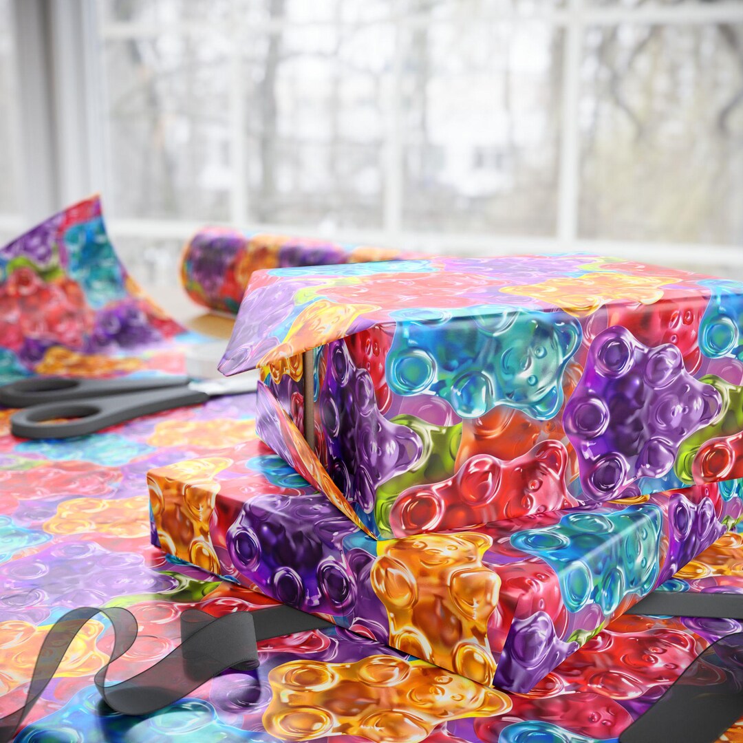 Gummy Bear Fiesta Gift Wrap: Colorful, Quirky Wrapping - Etsy