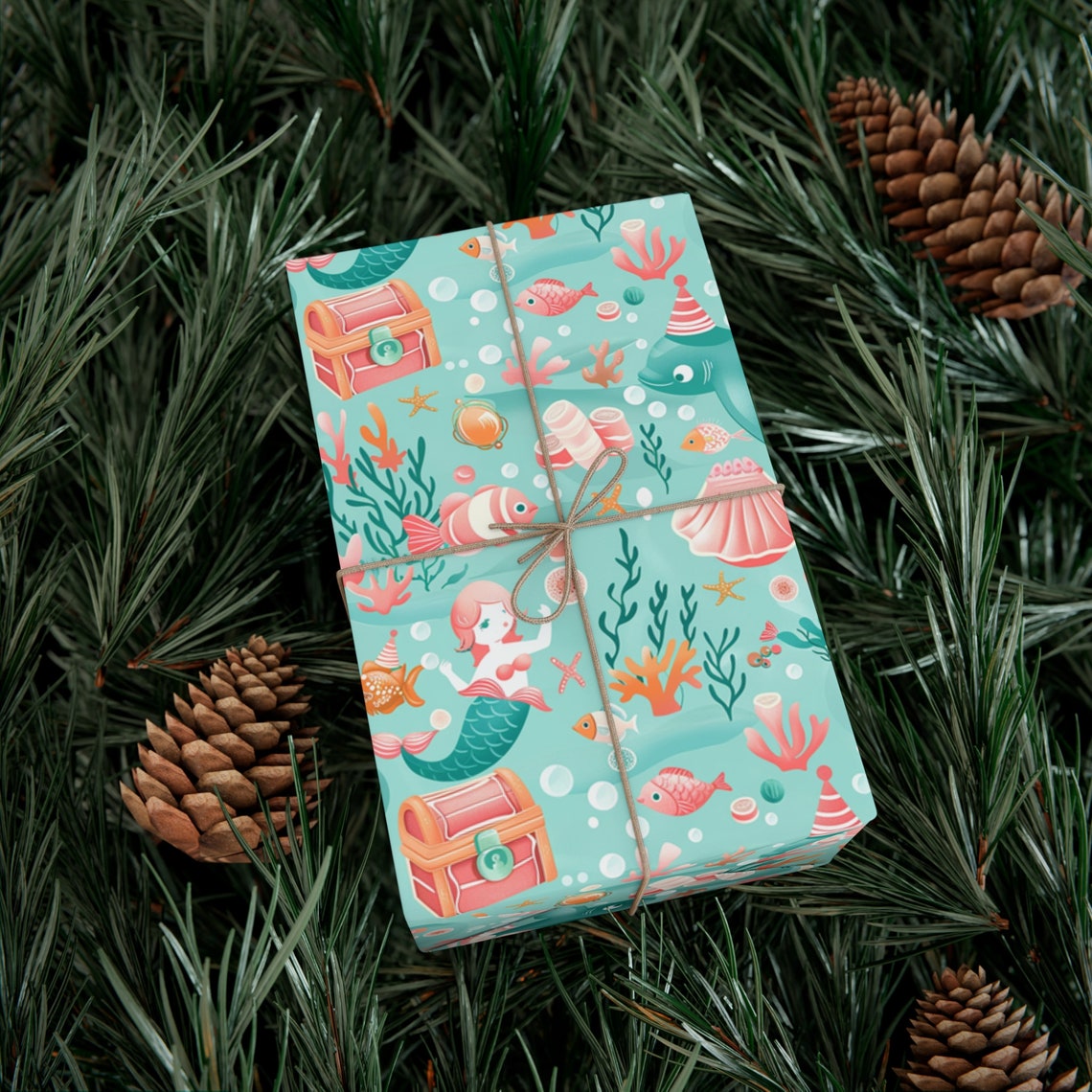Underwater Birthday Adventure Gift Wrap With Whimsical Sea Life for ...