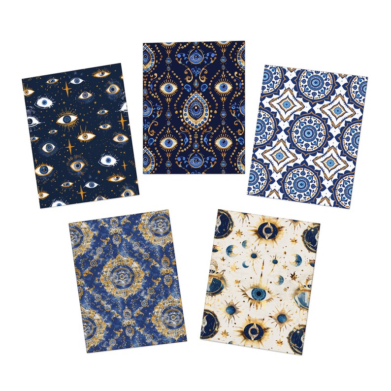 Evil Eye Blank Greeting Cards Set - Middle Eastern Inspired ...