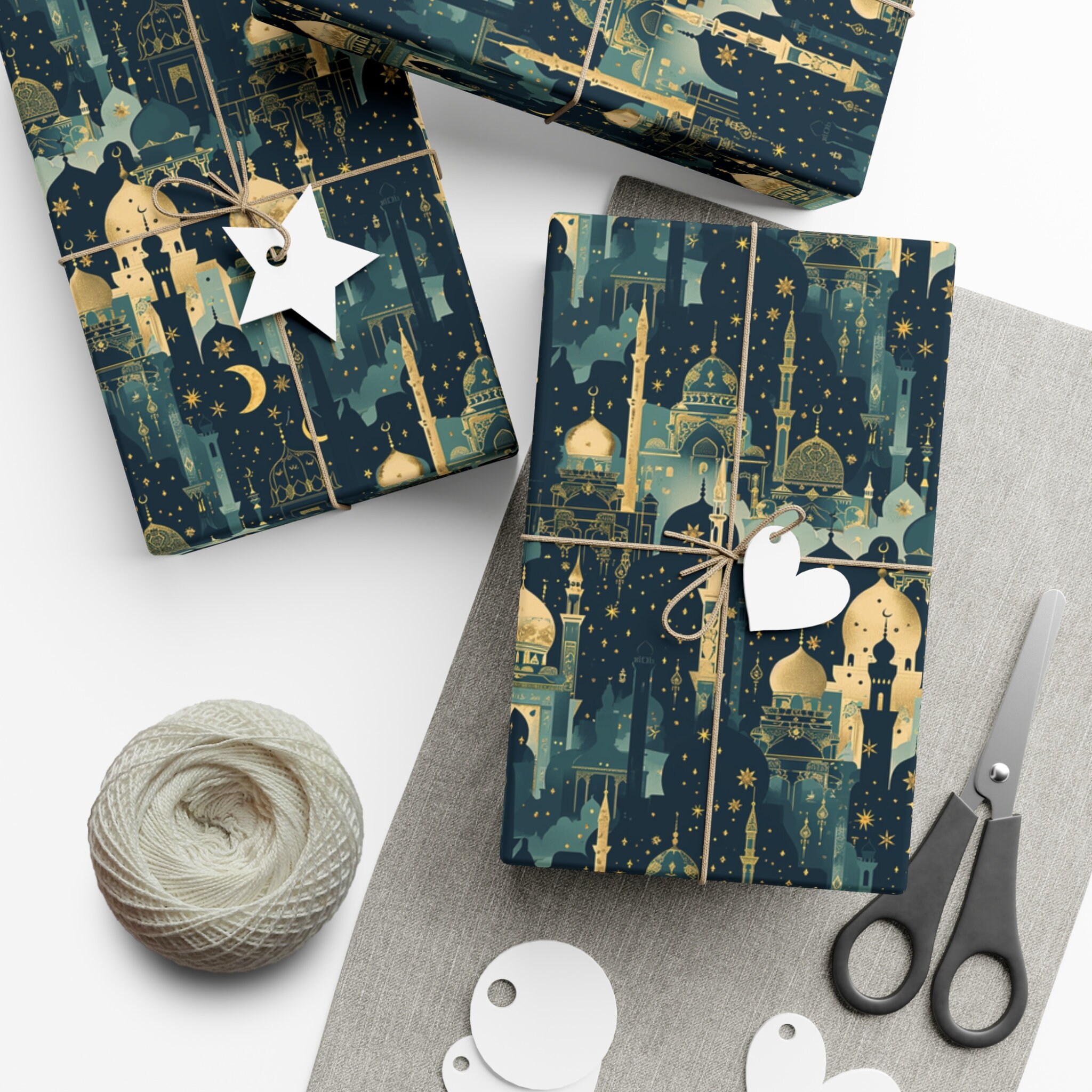 Wrapping Paper Ramadan Nights Mosque Silhouette and Stars Design - Etsy