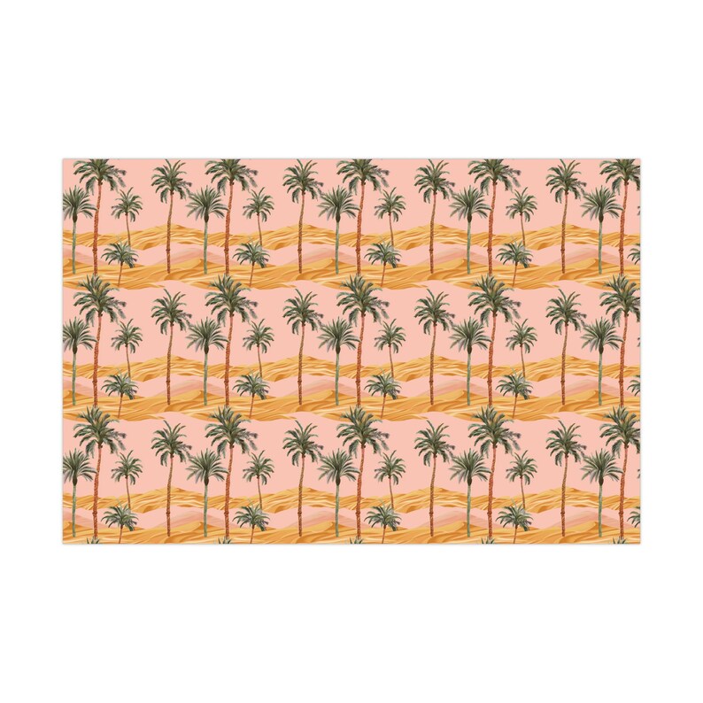 Sunset Palm Trees Wrapping Paper, Tropical Beach Gift Wrap, Summer ...