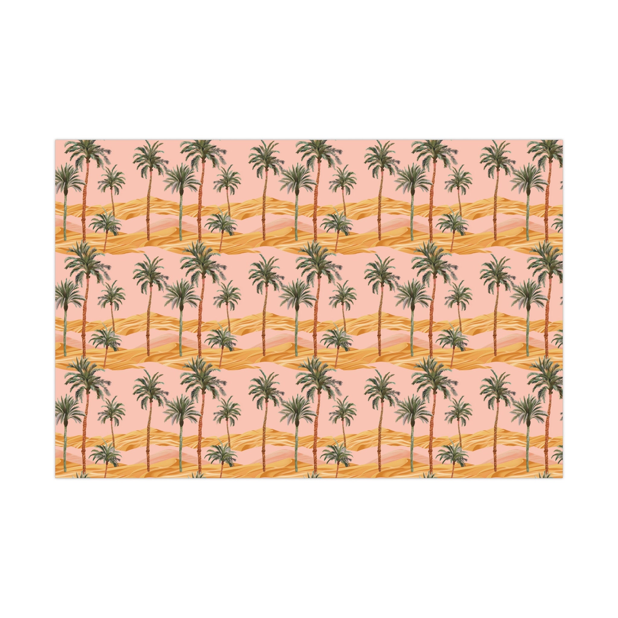 Sunset Palm Trees Wrapping Paper, Tropical Beach Gift Wrap, Summer ...