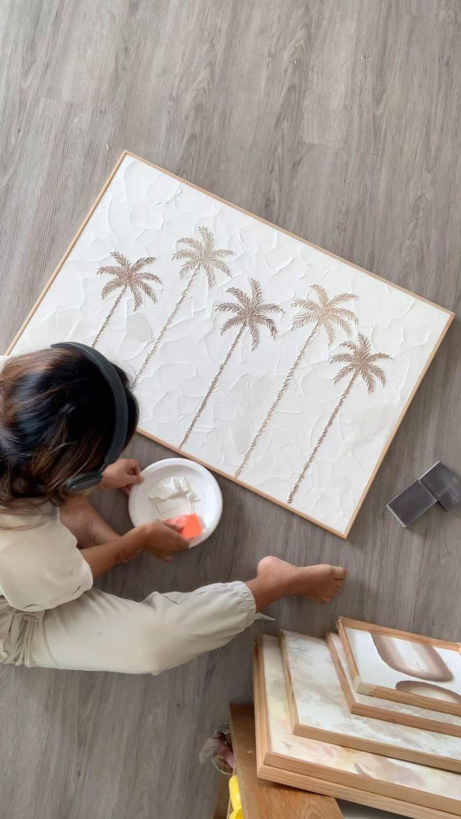 Textured Palm Tree Wall Art | Minimalist Art | Wall Decor | Painting ...