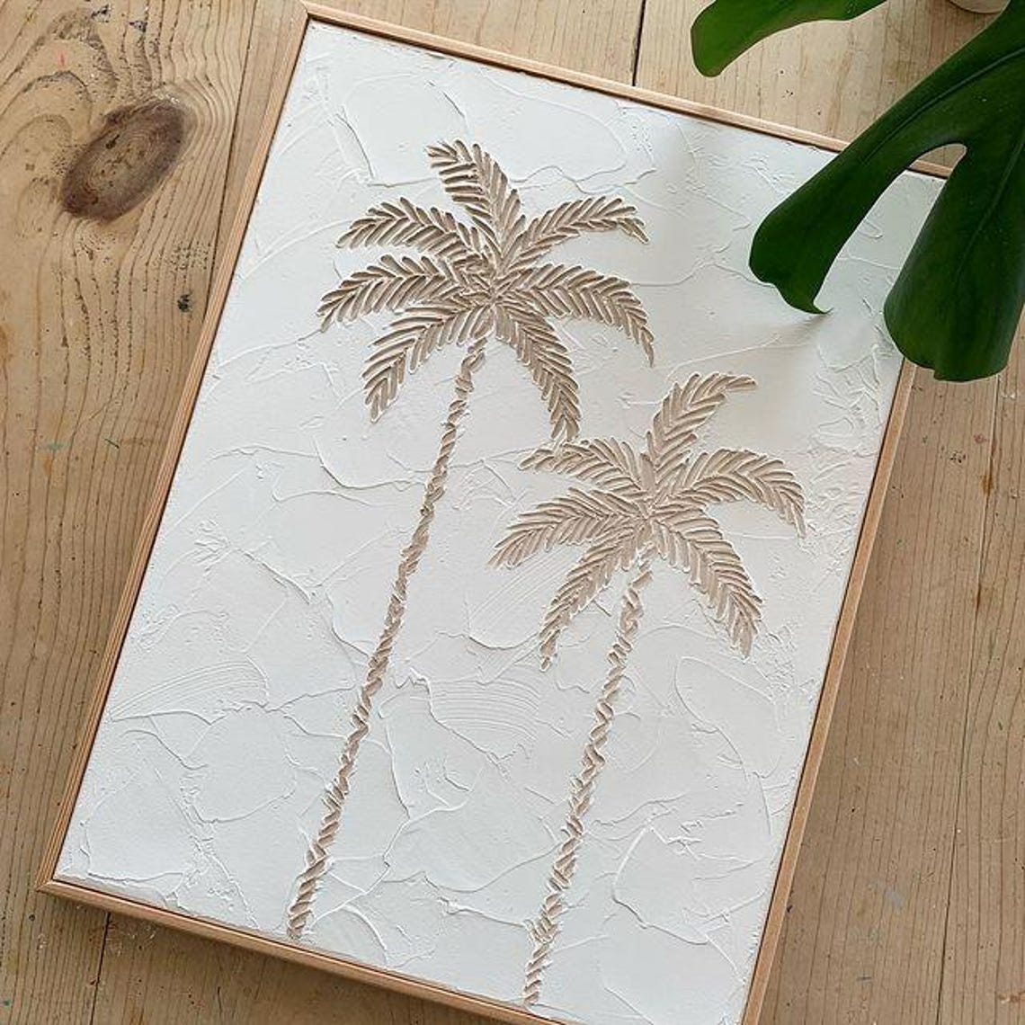 Textured Palm Tree Wall Art | Minimalist Art | Wall Decor | Painting ...