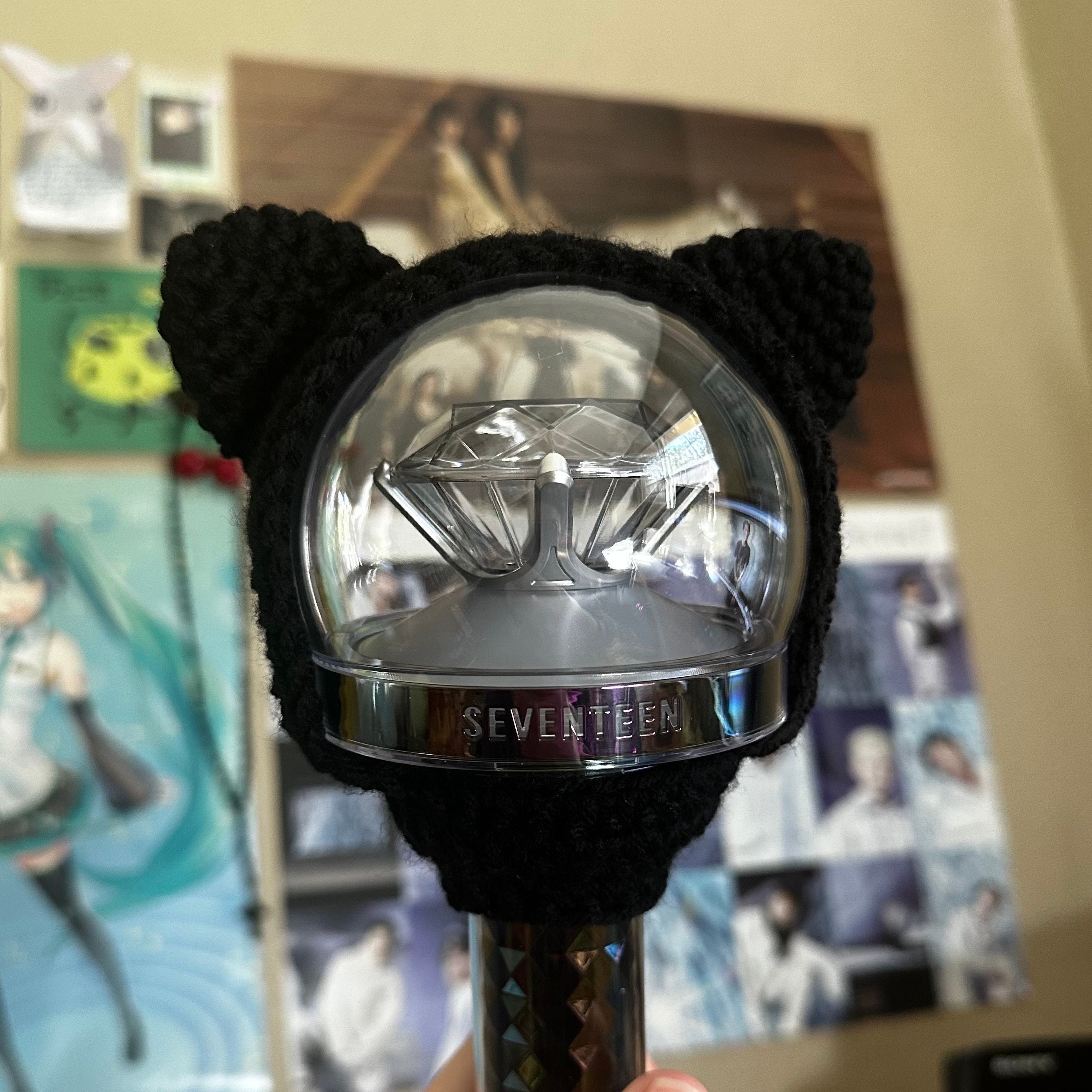Crochet Black Cat Lightstick Cover (caratbong) | Wonwoo, Seventeen - Etsy
