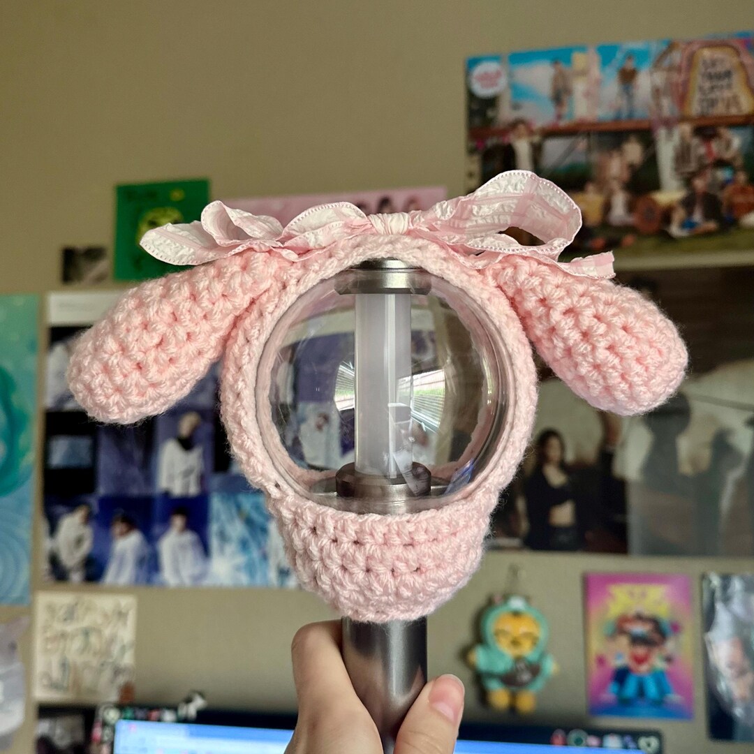 Crochet Pink Cutie Bunny Lightstick Cover (engene Bong) | ENHYPEN - Etsy