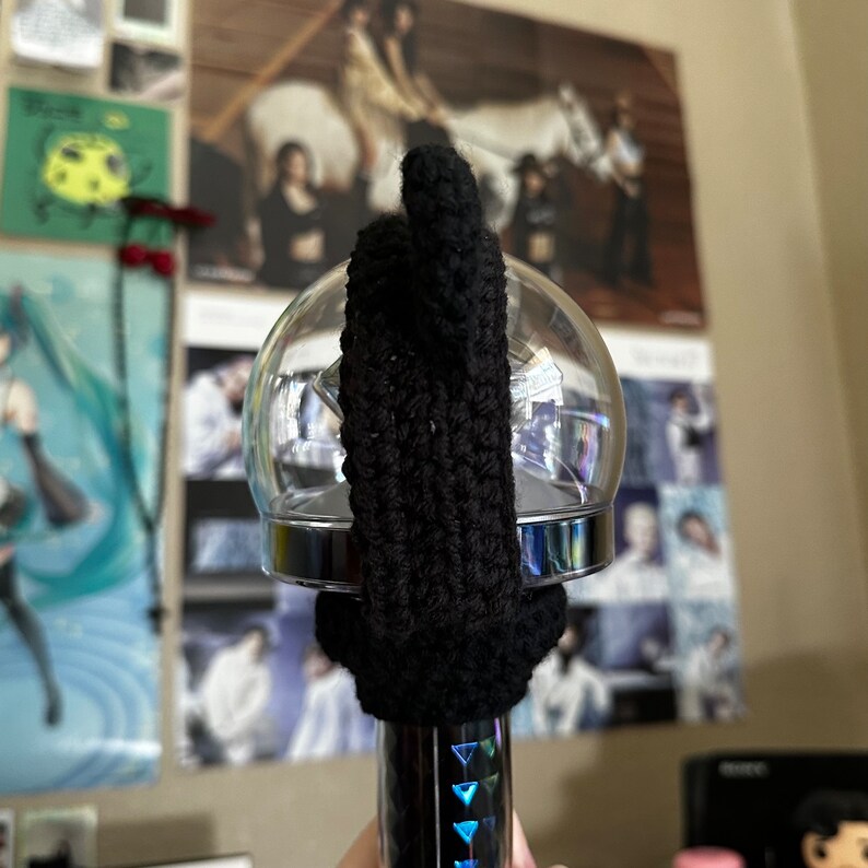 Crochet Black Cat Lightstick Cover caratbong V3 - Etsy
