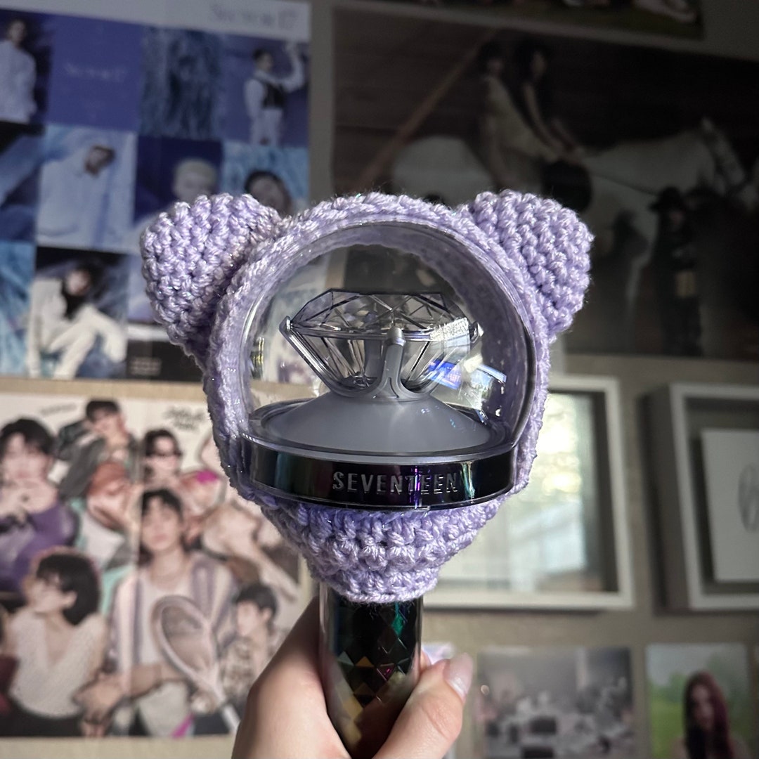Crochet Lilac Sparkle Cat Lightstick Cover (caratbong) | Wonwoo ...
