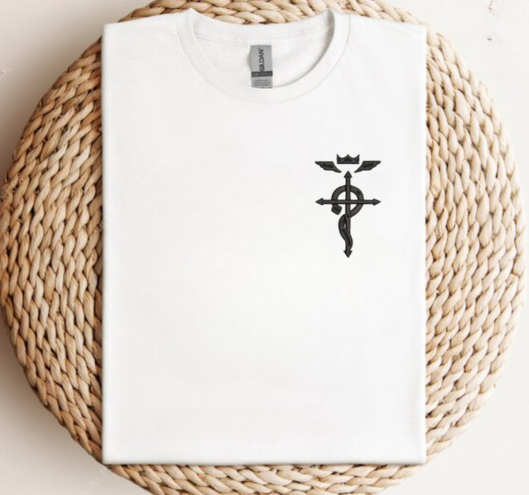 Embroidered Snake Cross Alchemist Crown Symbol Tshirt, Soft Lightweight ...