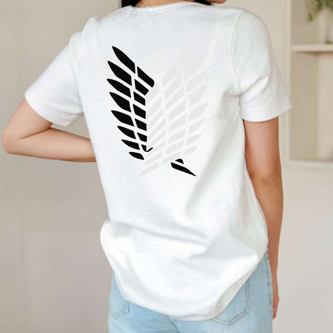 Duo Color Wing Cross Wings Double Edge Black and White Freedom Tshirt ...