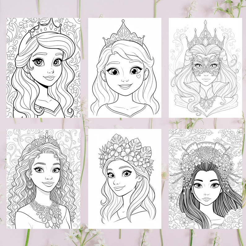 Princess Coloring Book: 100 Pages, Diversity and Confidence PDF and PNG ...