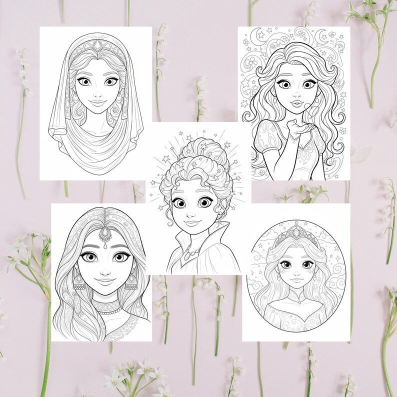 Princess Coloring Book: 100 Pages, Diversity and Confidence PDF and PNG ...