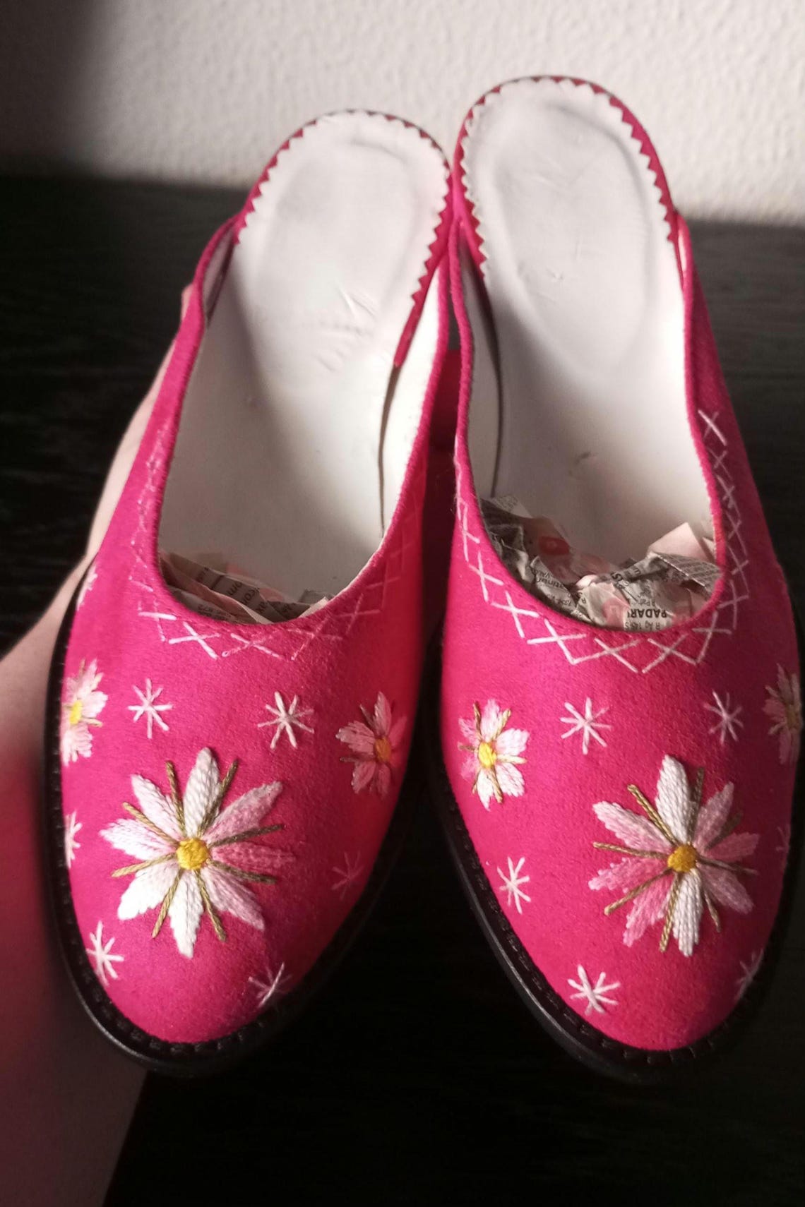 Portuguese Folclore Clogs Red Suede Hand Embroidery Tradicional Minho ...