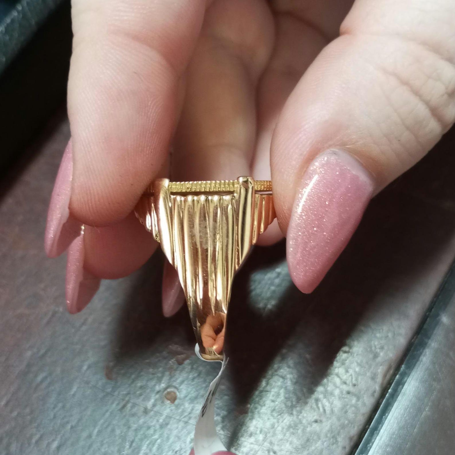 Sovereign Solid Gold Ring Handmade Portuguese 19.2K Yellow Gold Saint ...