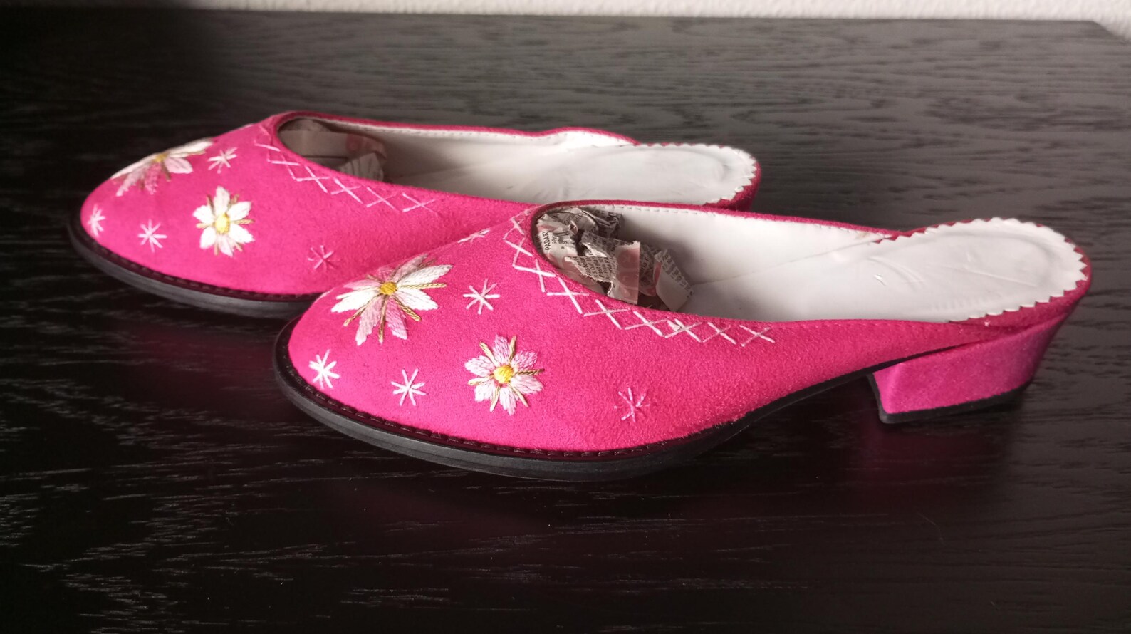 Portuguese Folclore Clogs Red Suede Hand Embroidery Tradicional Minho ...