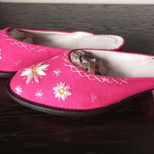 Portuguese Folclore Clogs Red Suede Hand Embroidery Tradicional Minho ...