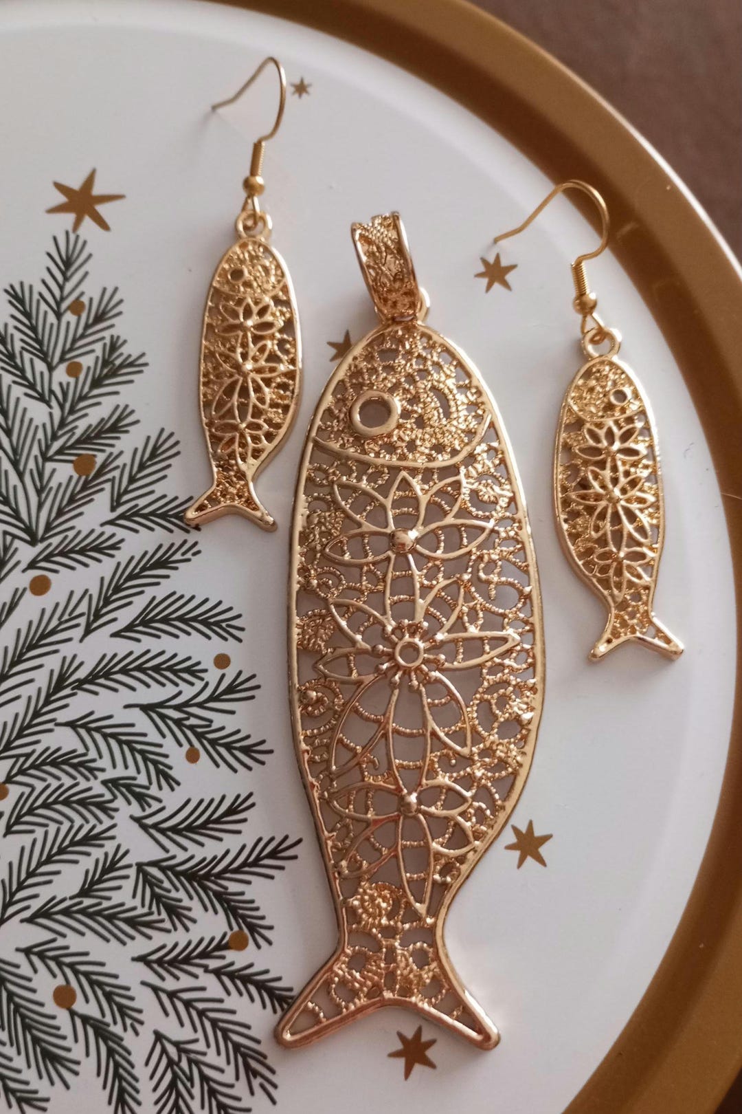 Portuguese Jewellery Set Sardines Handmade Filigree ZAMAK Jewelry in ...