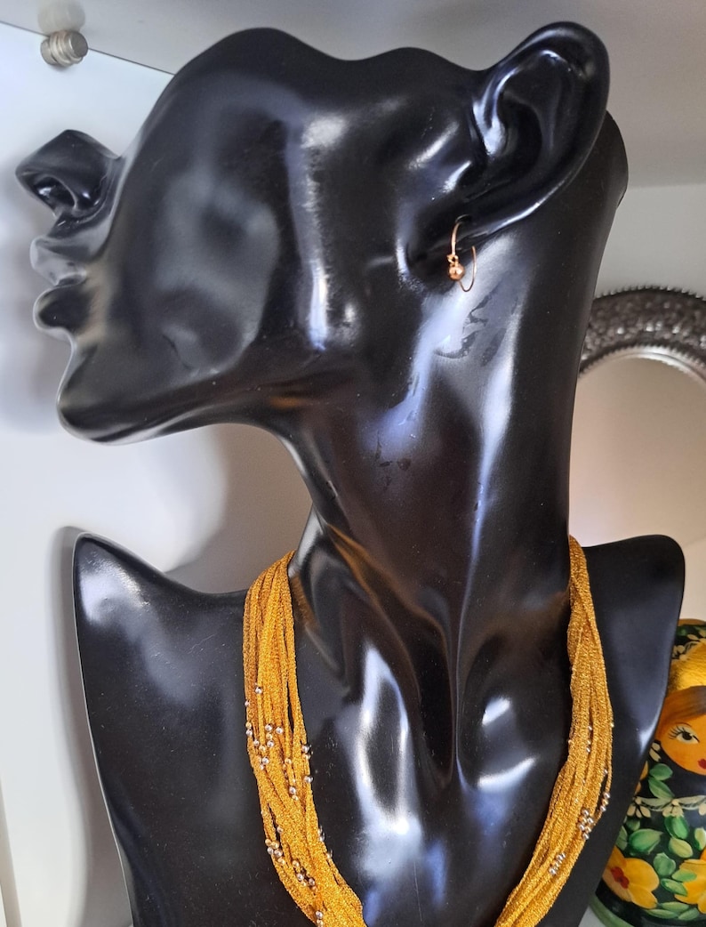 Solid Gold Earrings Yellow 19 Carat Gold Hoop Earrings With Gold Pearl ...