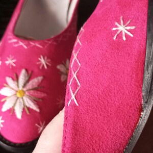 Portuguese Folclore Clogs Red Suede Hand Embroidery Tradicional Minho ...