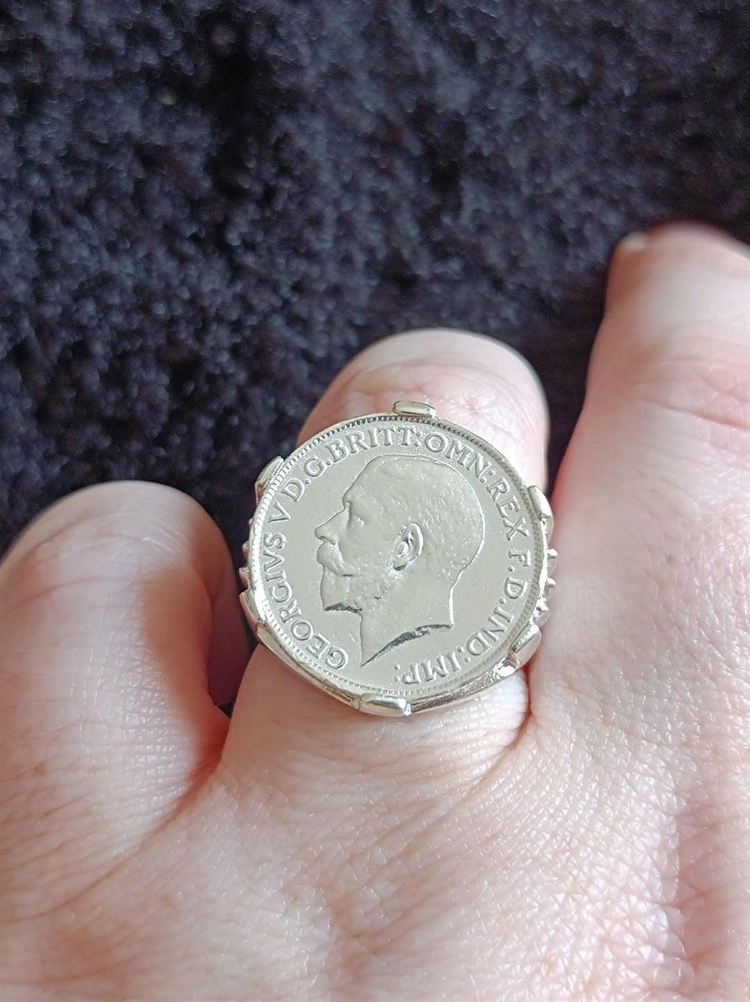 British Sovereign Ring in Sterling Silver With King George Coin ...