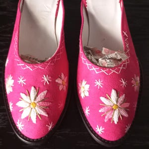 Portuguese Folclore Clogs Red Suede Hand Embroidery Tradicional Minho ...