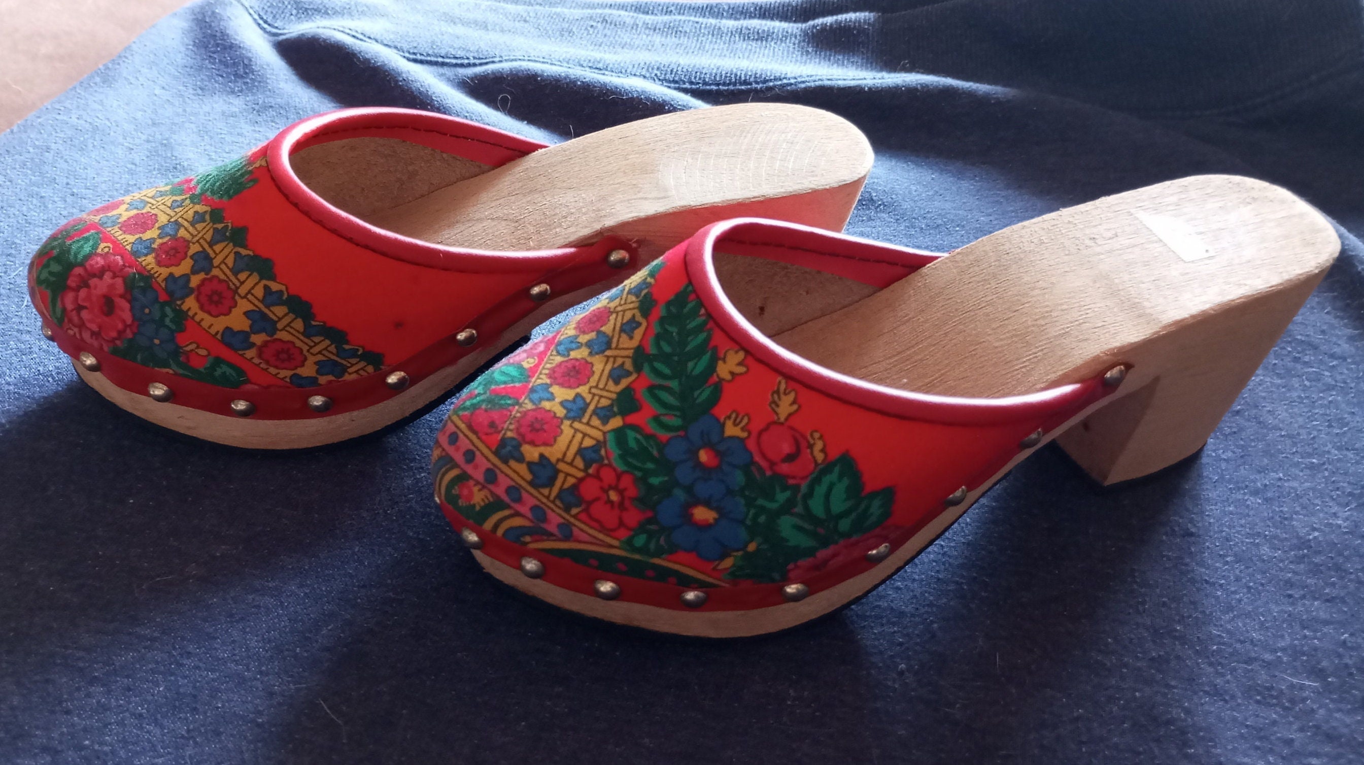 Portuguese Folclore Clogs Wood Red Tradicional Minho Shawl Handmade ...