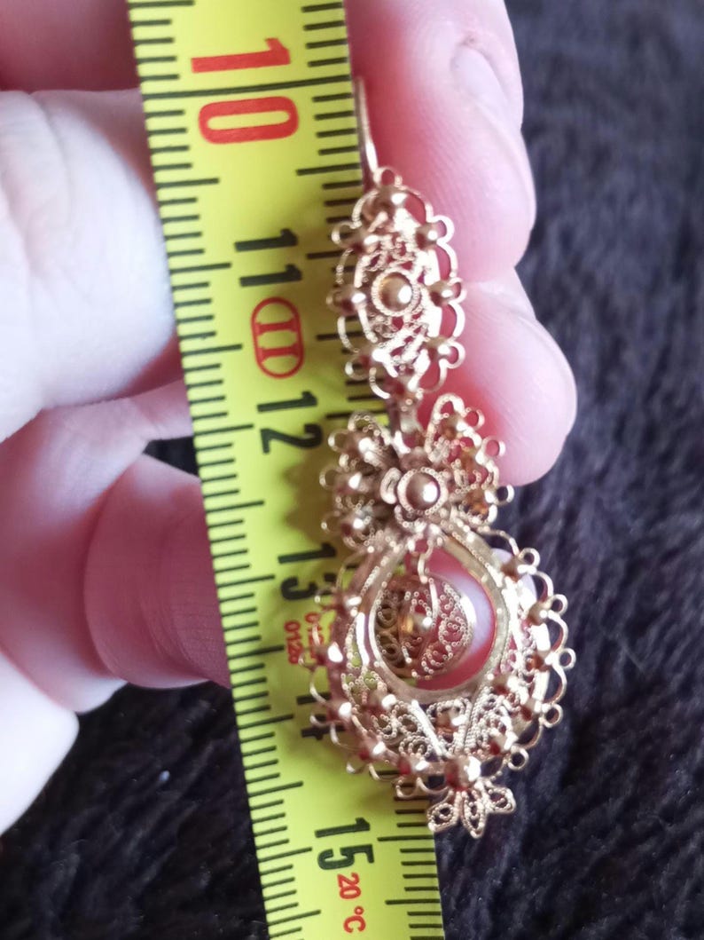Portuguese Princess Solid Gold Filigree Earrings Traditional Gold ...
