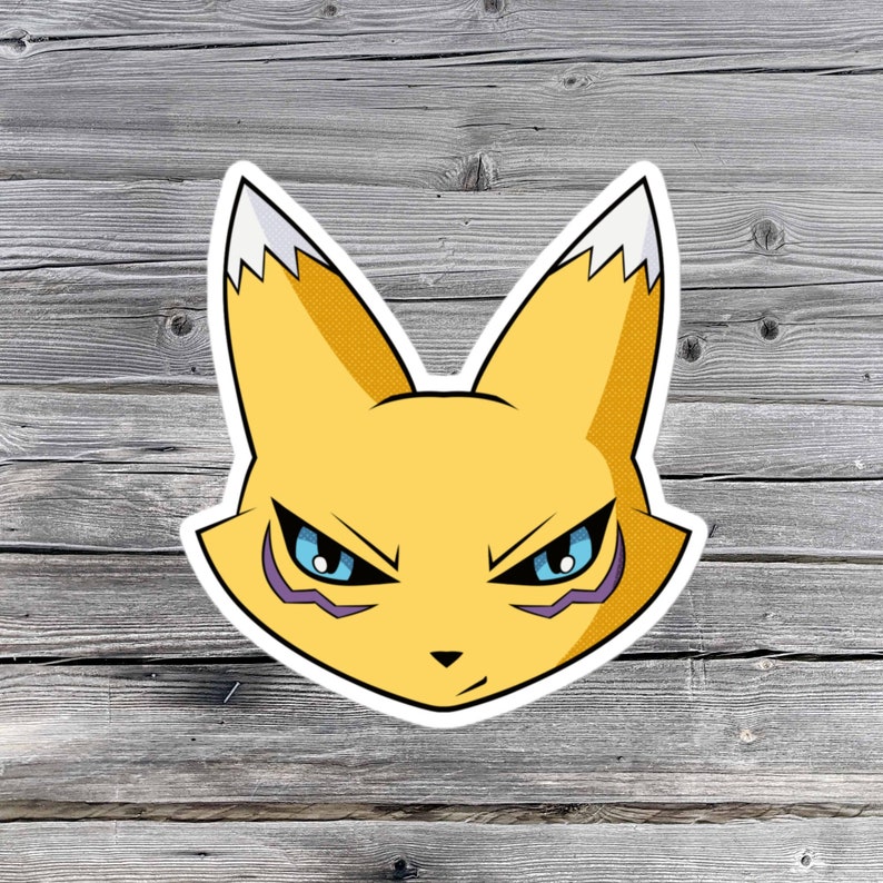 Renamon Vinyl Sticker (head) | Digimon Tamers - Etsy