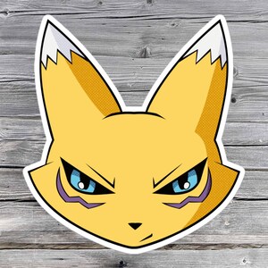 Renamon Vinyl Sticker (head) | Digimon Tamers - Etsy