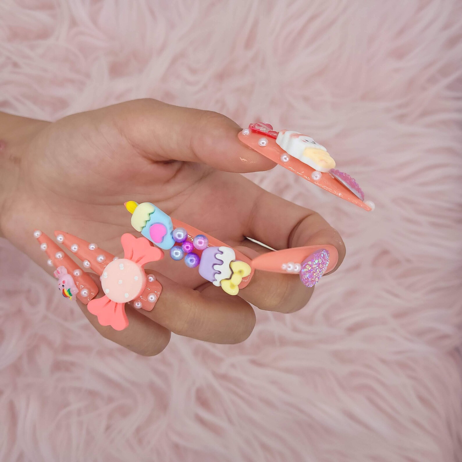 Glue on Nails Cute Nails Handmade Nails 3xl Nails Stiletto - Etsy